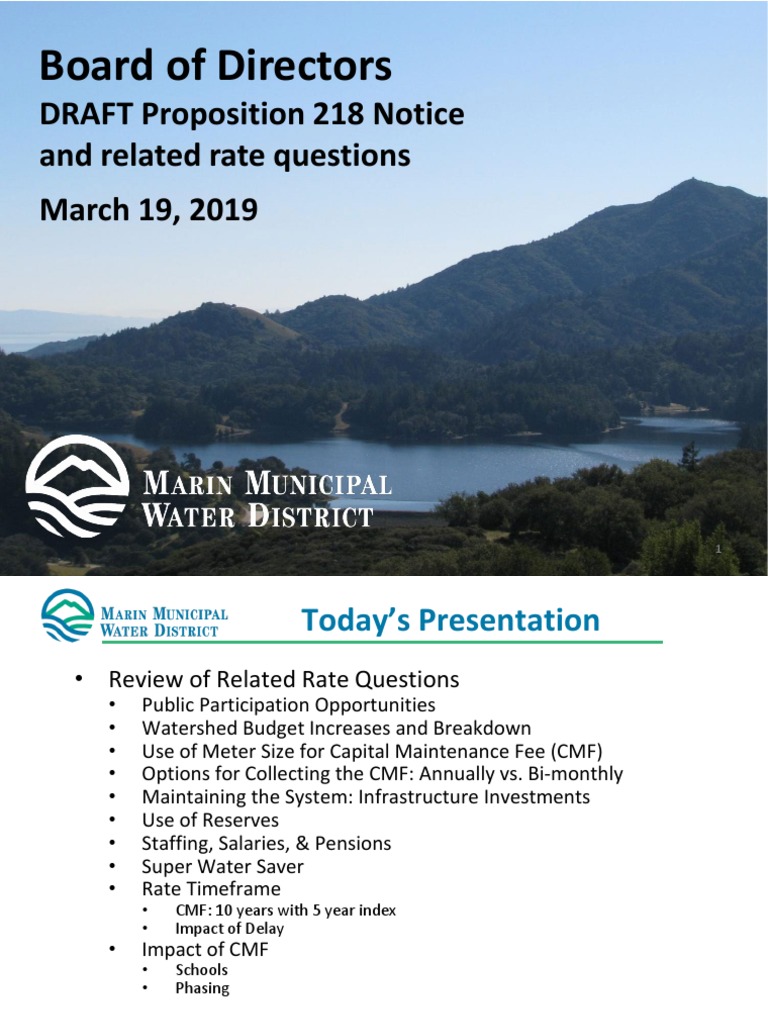 MMWD Water Rate and Fee Hike Proposal Presentation | PDF | Pension ...