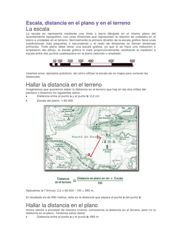 Cómo Calcular Distancias en Mapas | PDF | Topografía | Enseñanza de ...