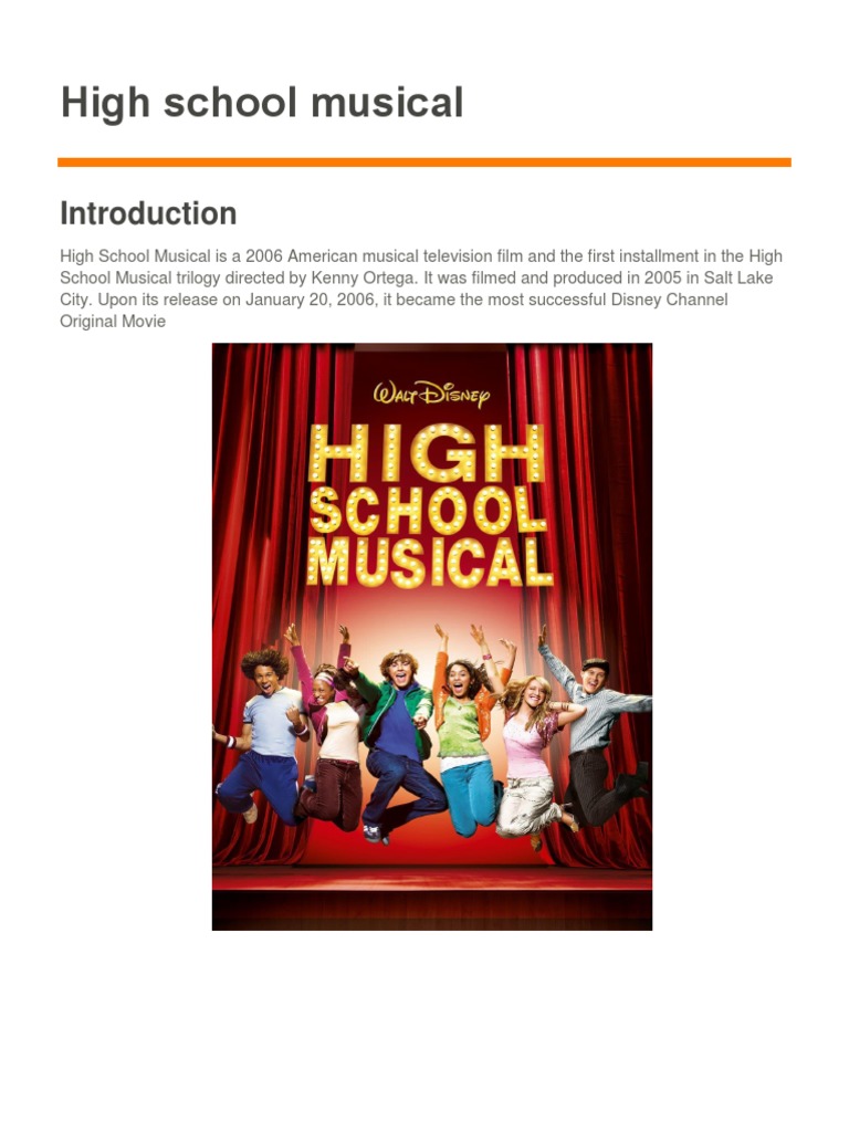 High School Musical | PDF | Films Directed | Leisure