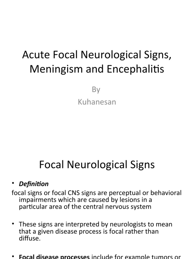 Acute Focal Neurological Signs