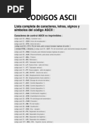 Tablas de Los Códigos ALT Disponibles en Windows | PDF | Ascii ...
