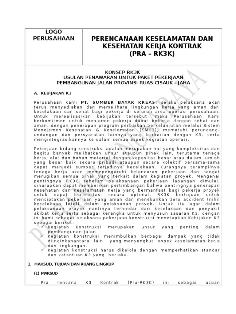 Contoh RK3K 2019 | PDF