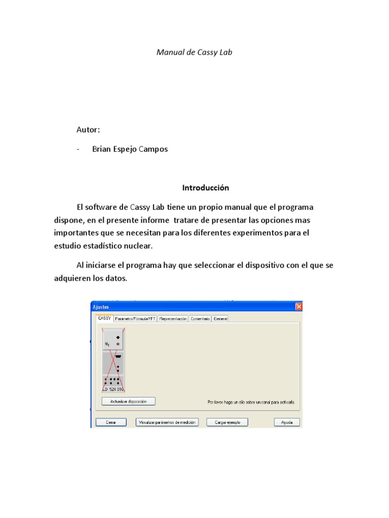 Manual de Cassy Lab Brian Espejo | PDF | Medición | Programa de computadora