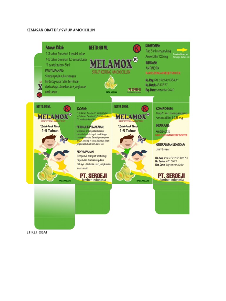 Kemasan Obat Dry Syrup Amoxicillin | PDF