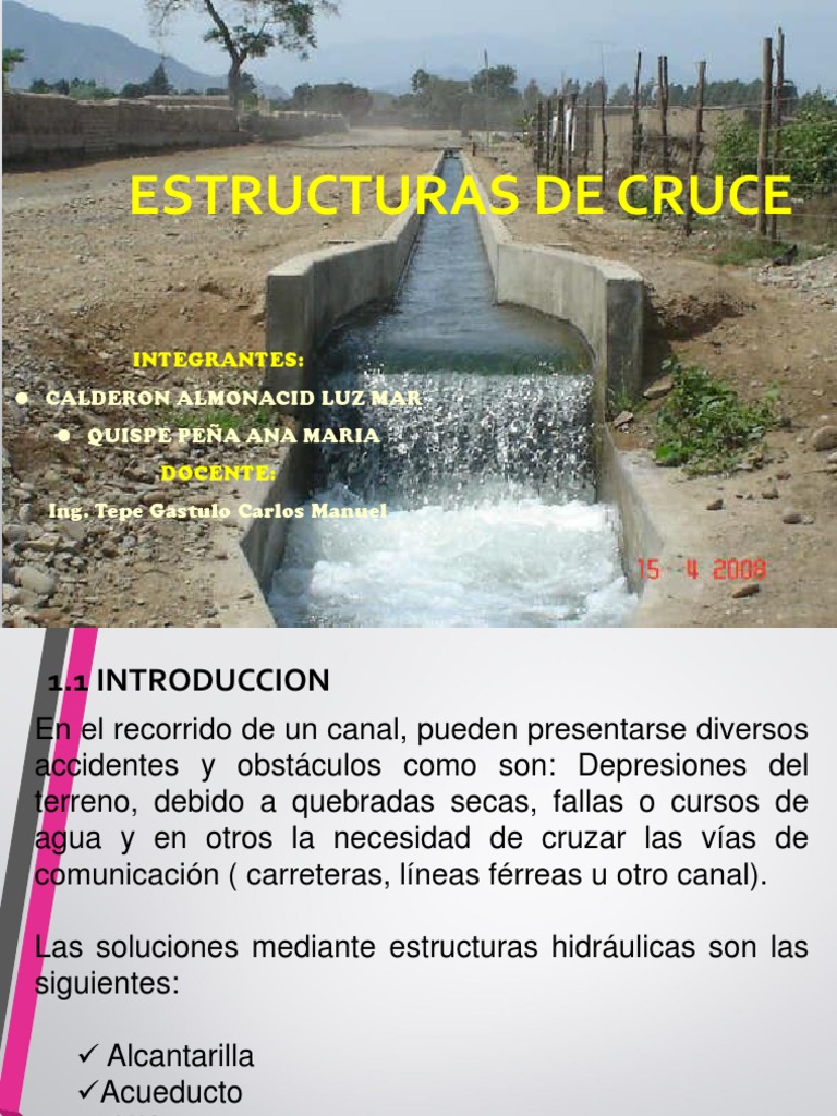 Estructuras de Cruce | PDF | Canal | Ingeniero civil