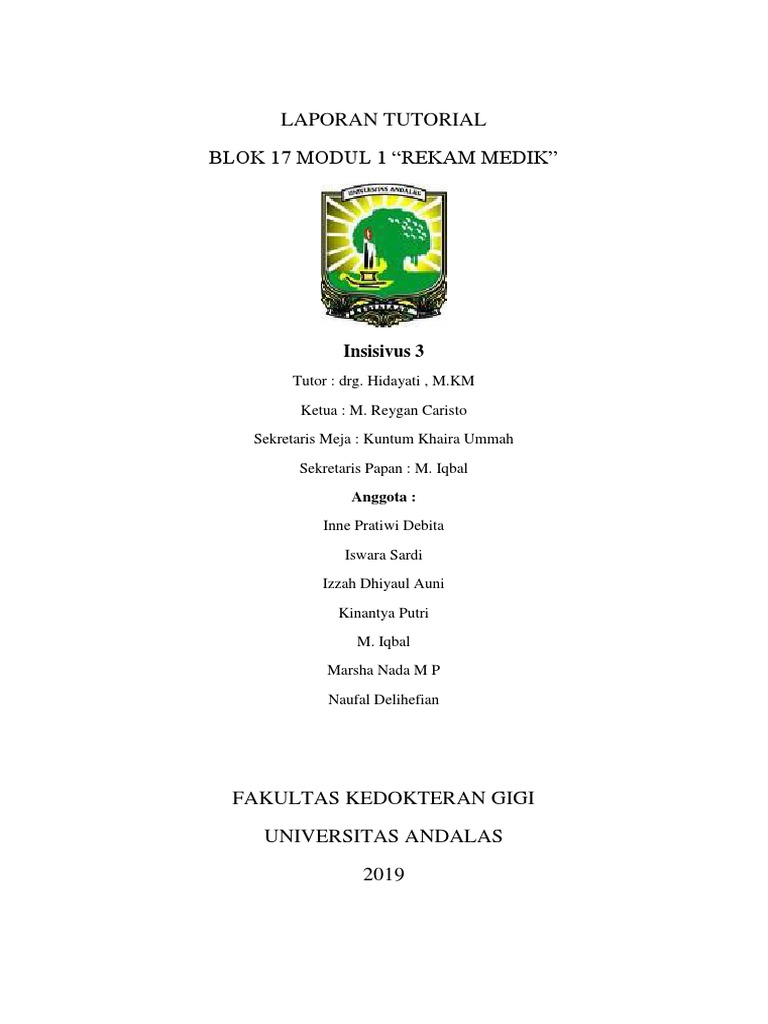 Laporan Tutorial Blok 17 Modul 1 Fix | PDF