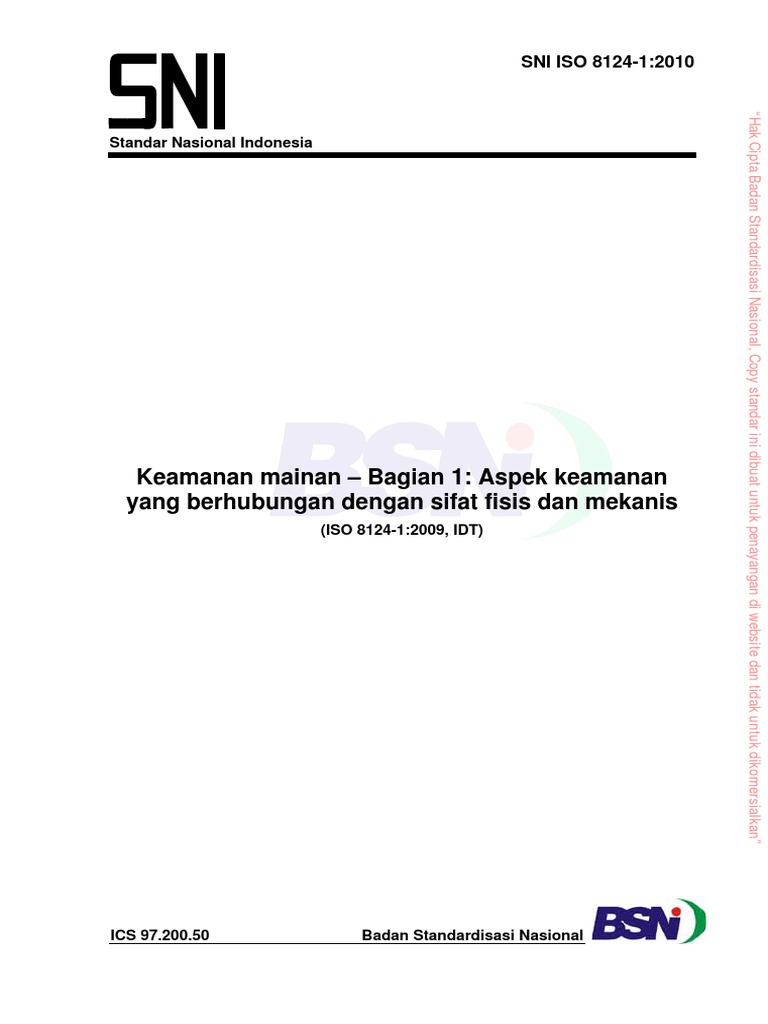 Sni Iso 8124-1-2010 PDF | PDF | Hazards | Sound