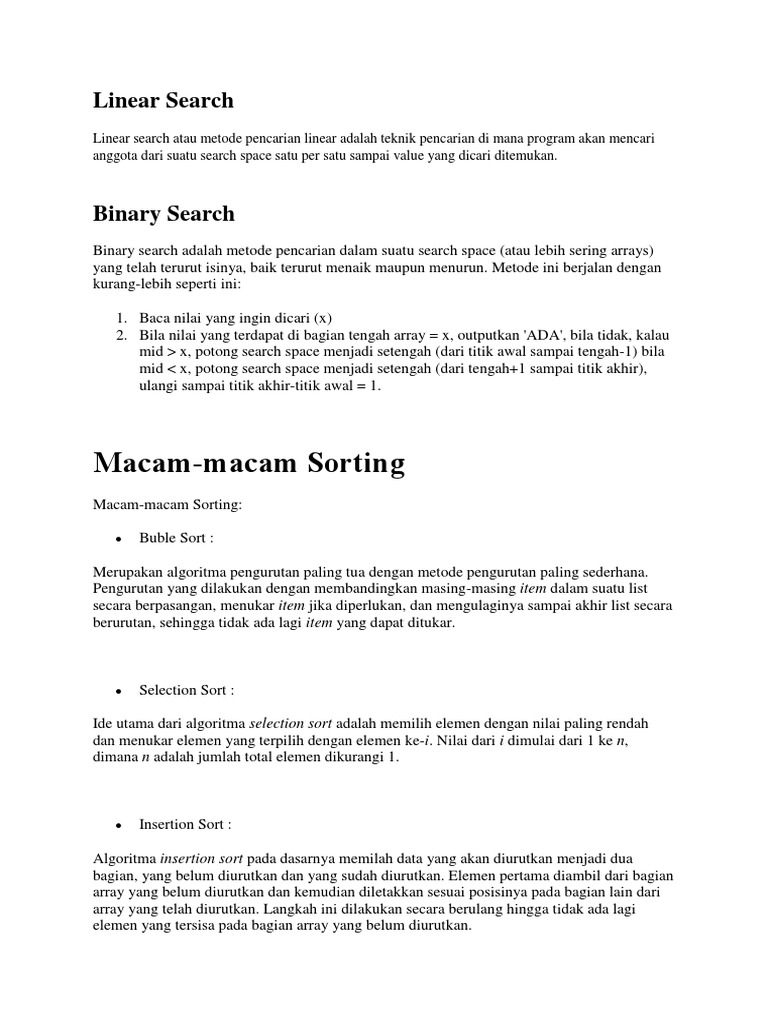 Algoritma Sorting Dan Searching | PDF