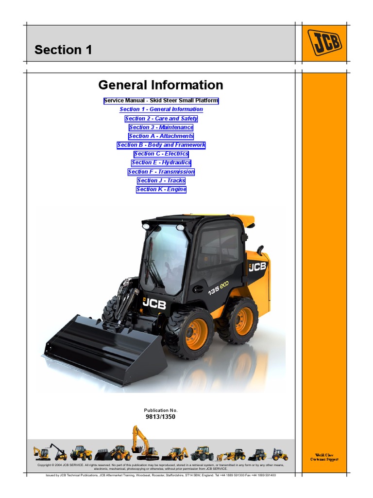 Section 1 General Information: Service Manual - Skid Steer Small Platform | PDF