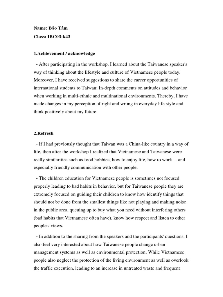 Reflective Journal Report | PDF | Cognitive Science | Behavioural Sciences