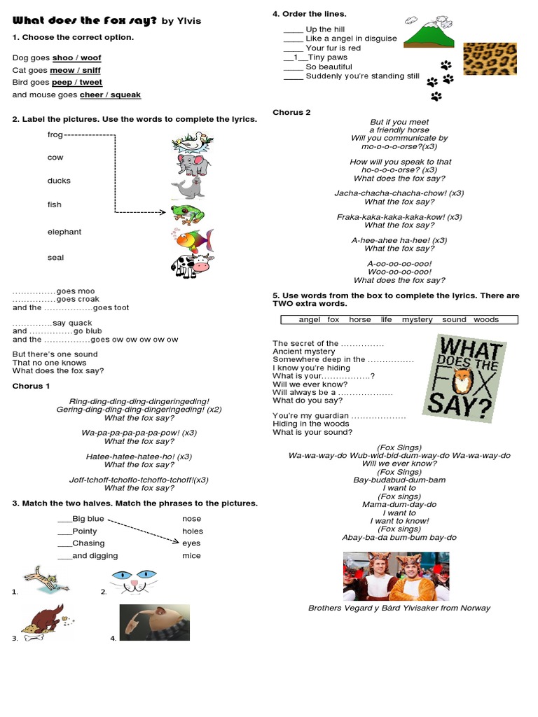 Ylvis: What Does the Fox Say? Lyrics | PDF | Vertebrates | Leisure
