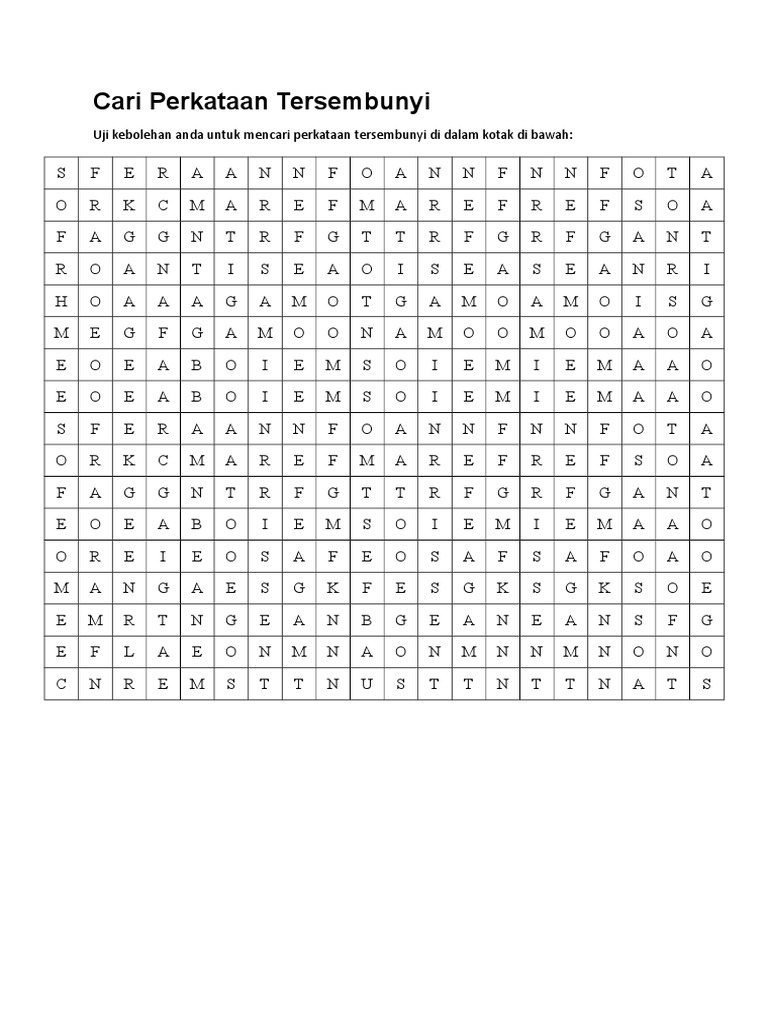 Cari Perkataan Tersembunyi | PDF