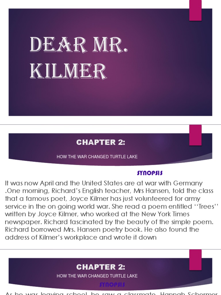 DEAR MR KILMER Chapter 2 | PDF | Poetry