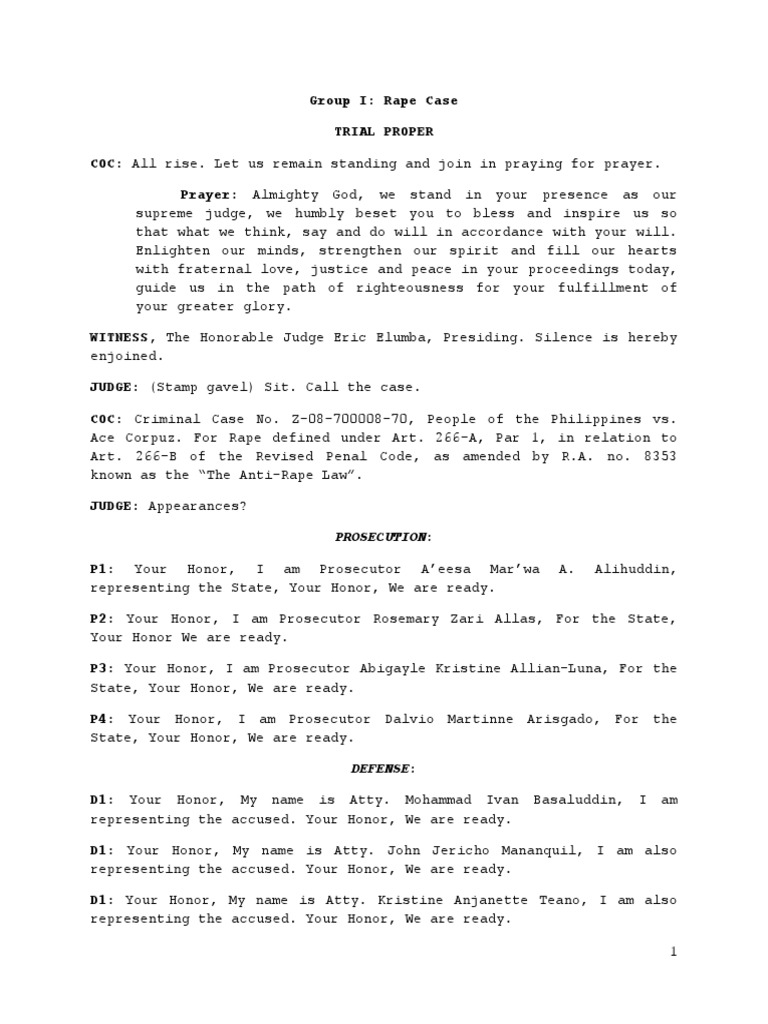 SCRIPT | PDF | Witness | Prosecutor