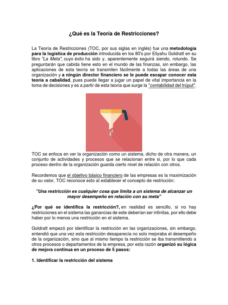 Qué Es La Teoría de Restricciones | PDF | Teoría | Mercado (economía)