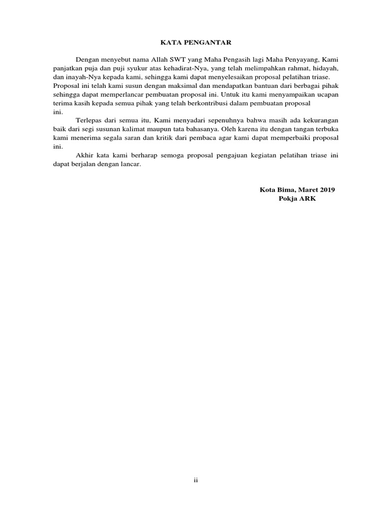 Proposal Inhouse Training Pelatihan Triase | PDF