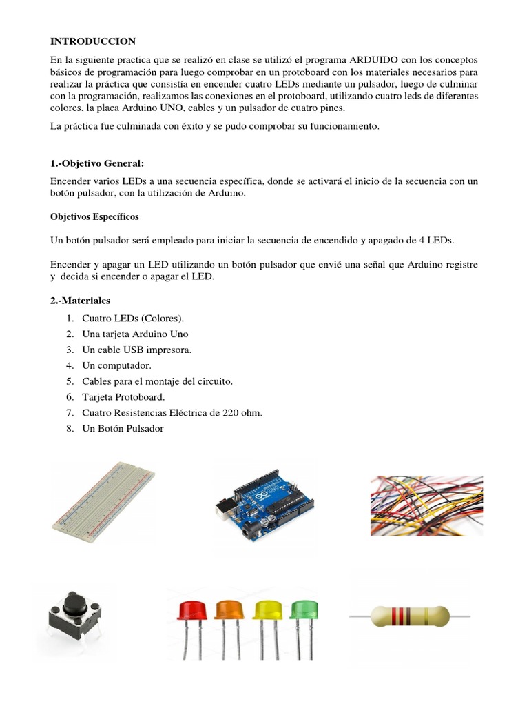 Secuancia de Leds Con Arduino | PDF | Arduino | Diodo emisor de luz