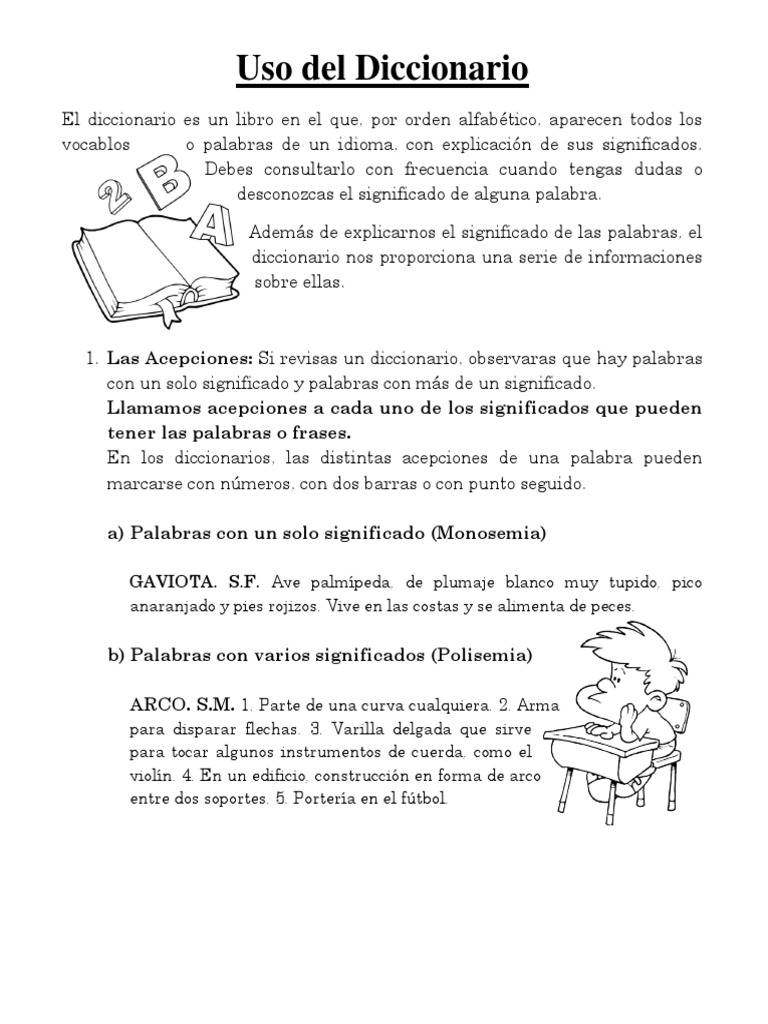 Guía de Uso del Diccionario y Ejercicios | PDF | Diccionario