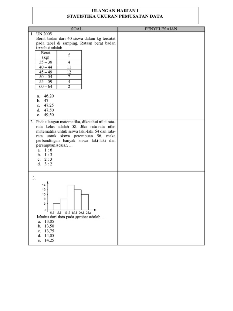 Soal Statistika Rata | PDF