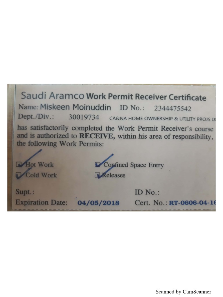 WPR Card Aramco | PDF