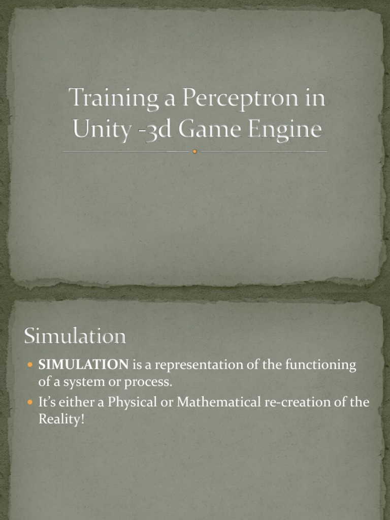 Training A Perceptron in Unity 3d Game Engine | PDF