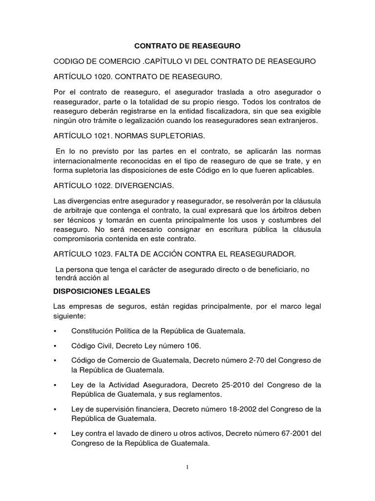Contrato de Reaseguro Unido | PDF | Póliza de seguros | Seguro