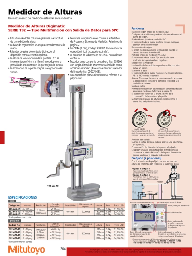 Medidores de Altura PDF | PDF | Medición | Factores humanos y ergonomía