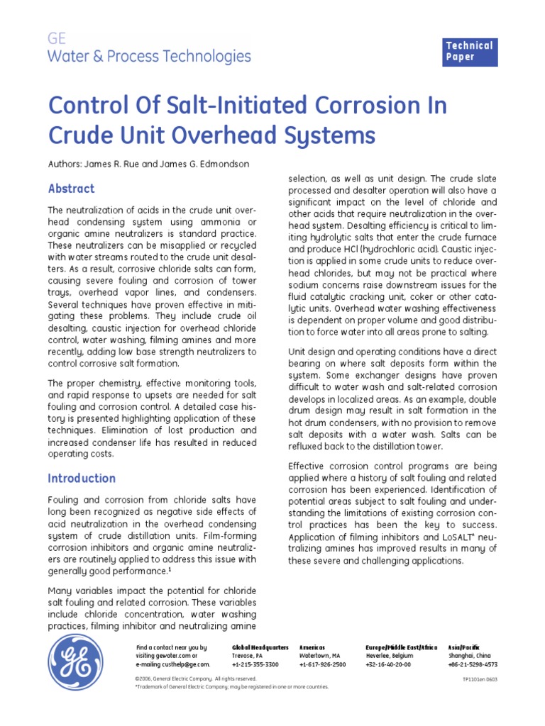 All Crude Oil Process Pdf Sodium Chloride Water