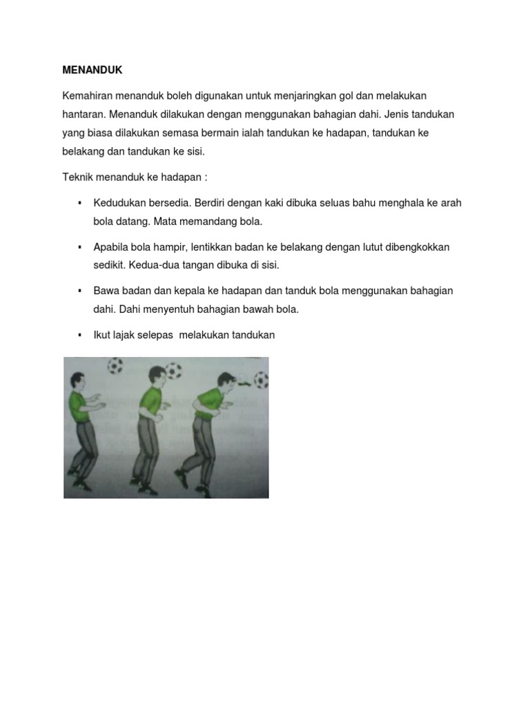 Teknik Menanduk Bola | PDF