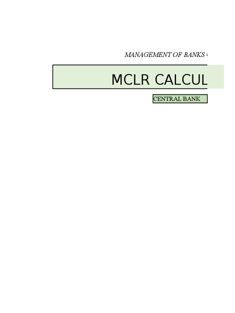 MCLR - Central Bank of India | PDF | Interest | Interest Rates