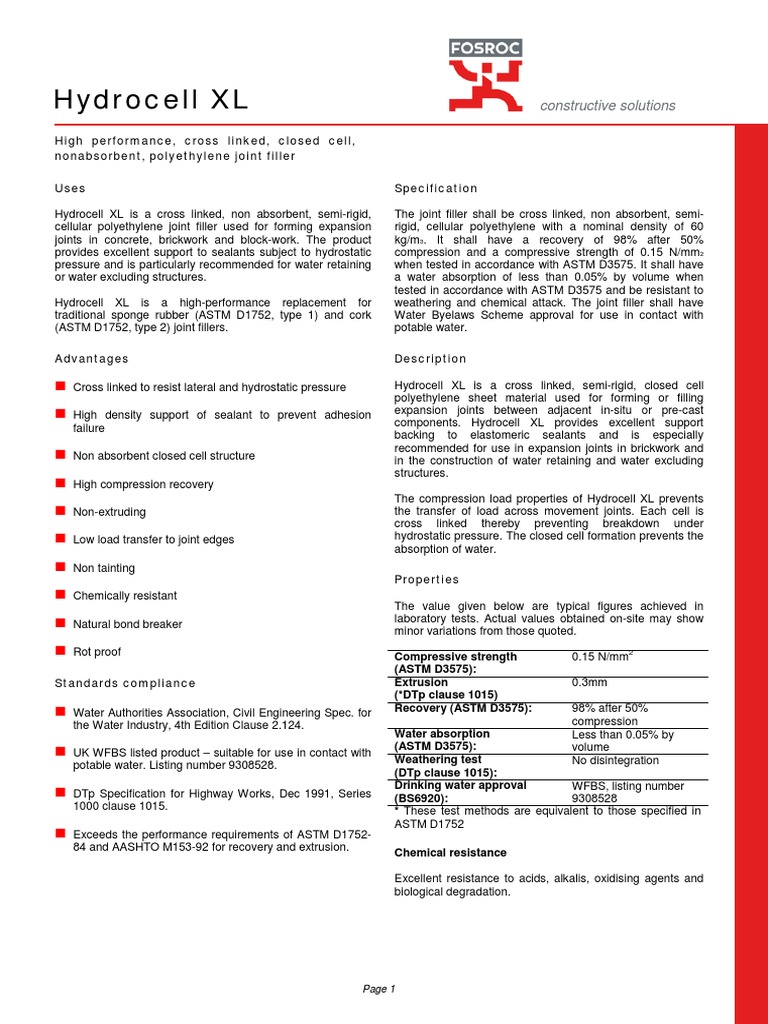 Hydrocell XL PDF | PDF | Polyethylene | Water