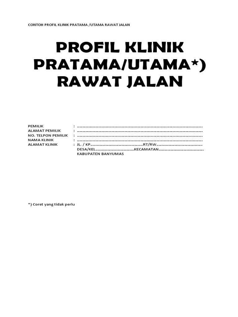 6 Contoh PROFIL KLINIK | PDF