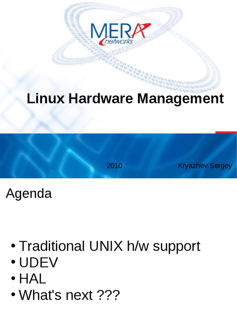 Linux Hardware Management | PDF | Computer File | Operating System Families