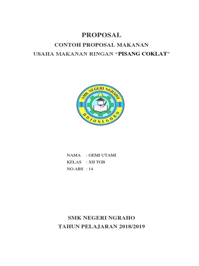 Proposal Usaha Makanan Ringan Pisang Coklat Pdf