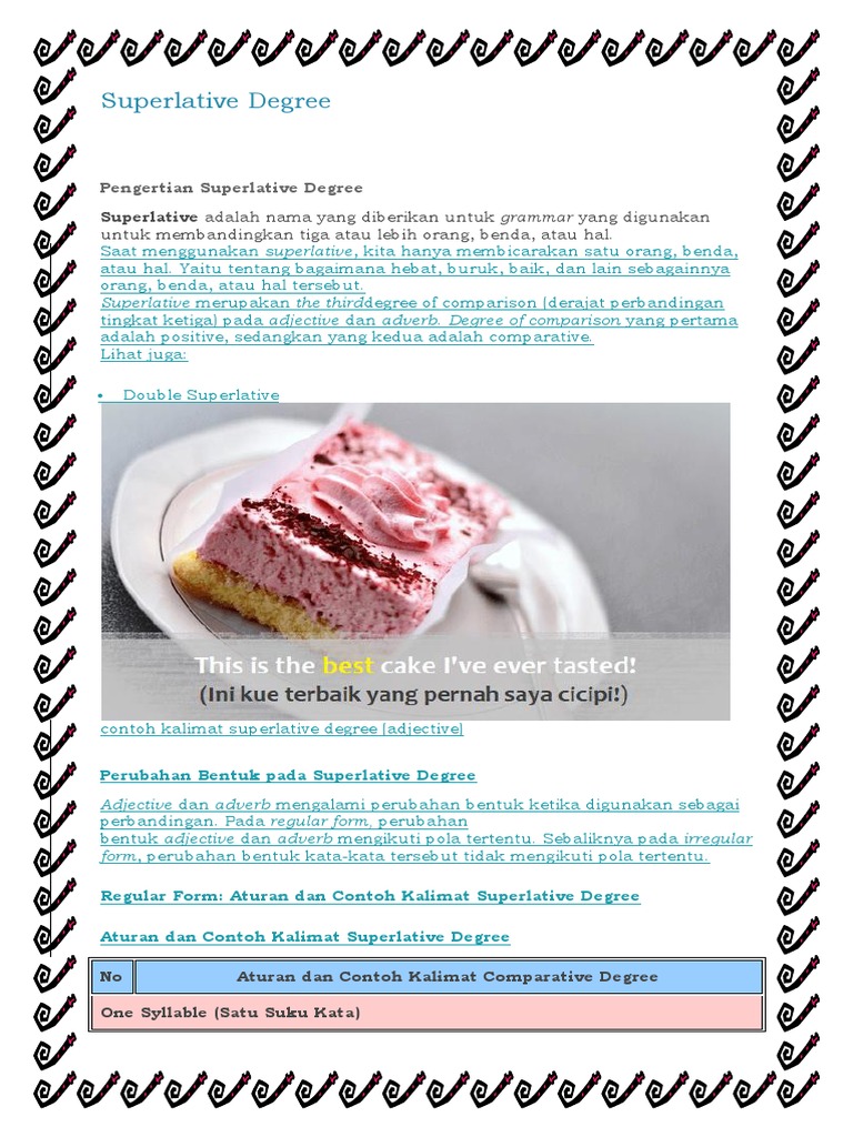 Superlative Degree | PDF