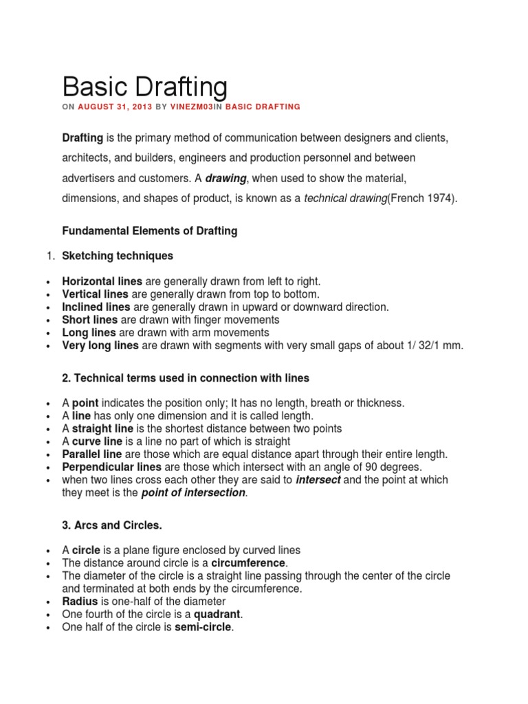 Basic Drafting | PDF