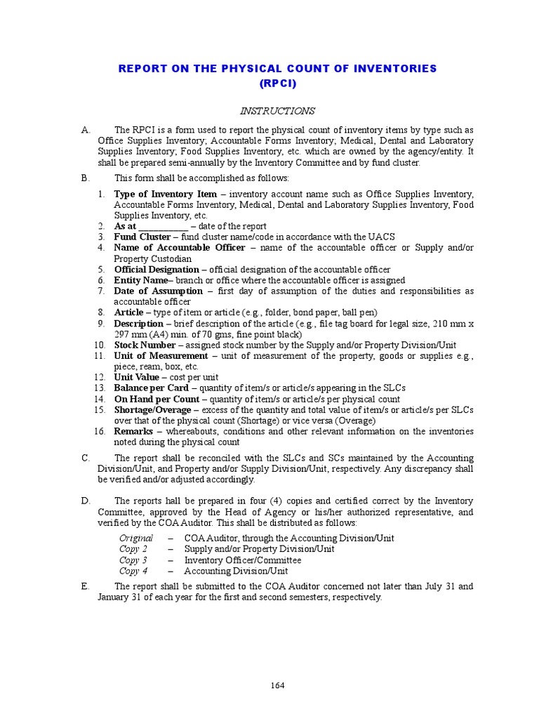 Appendix 66 Instructions RPCI | PDF | Inventory | Business