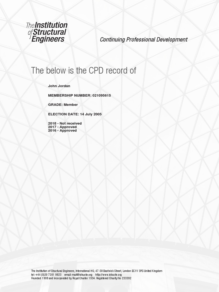 Istructe CPD Certificate 2019 | PDF