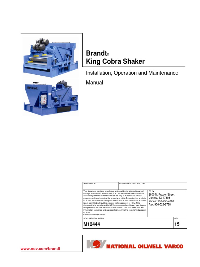 Shale Shaker Brandt Cobra PDF | PDF | Electrostatic Discharge | Safety