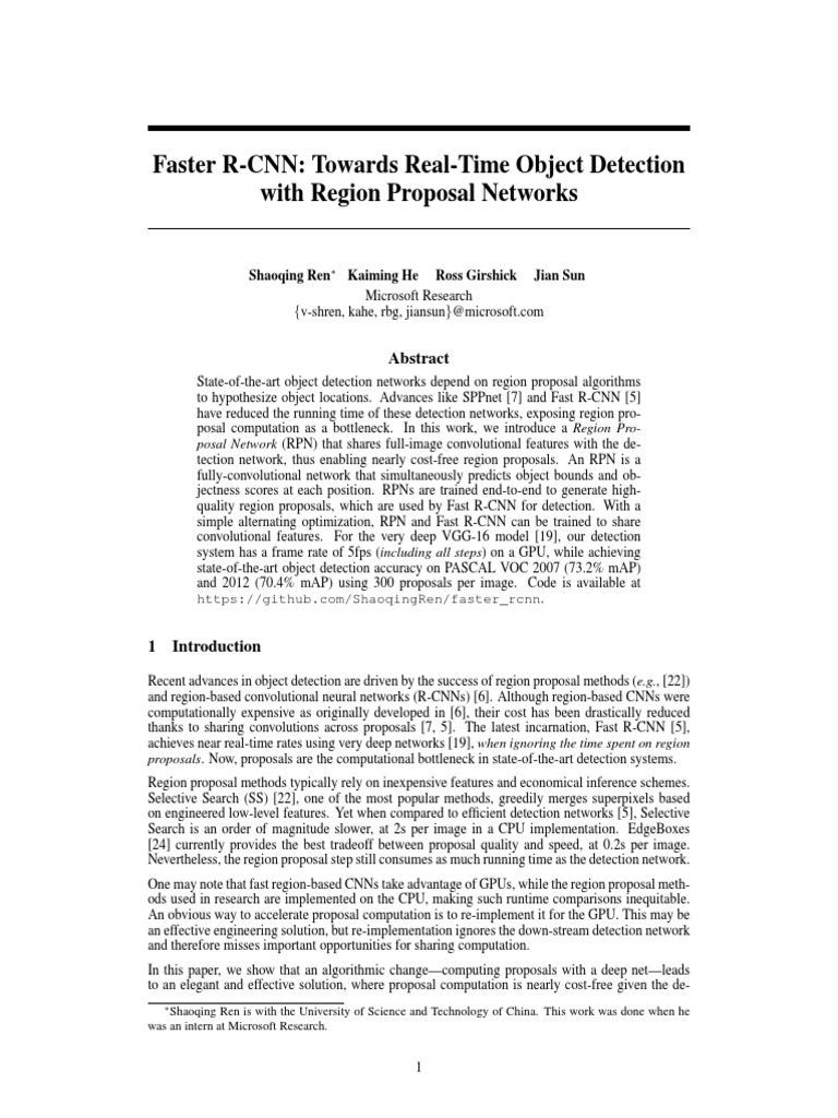 5638 Faster R CNN Towards Real Time Object Detection With Region ...