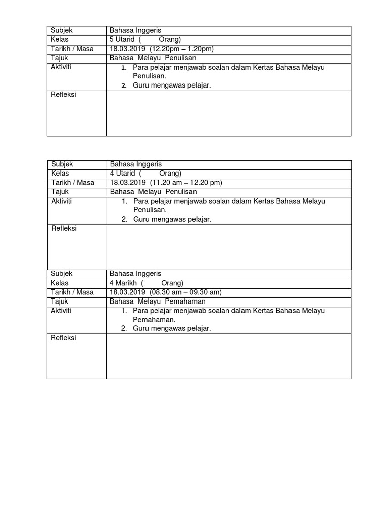 Exam Lesson Plan | PDF