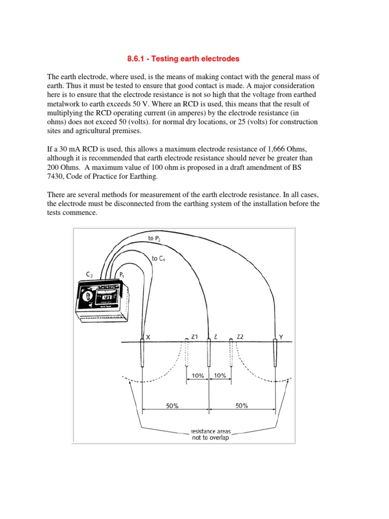 Earth Electrode Resistance Testing Methods | PDF | Electrical ...