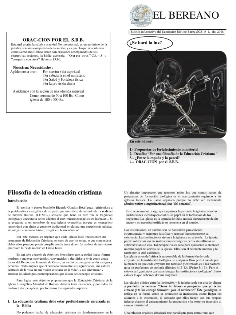 El Bereano # 1 | PDF | Divinidad (disciplina académica) | Iglesia Católica