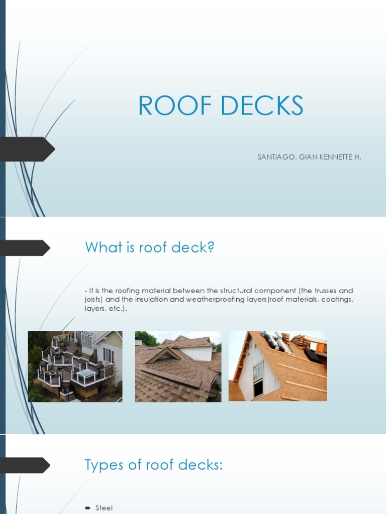 Roof Decks: Santiago, Gian Kennette H | PDF | Precast Concrete | Roof