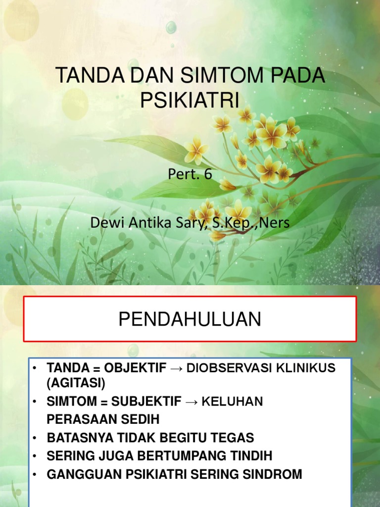 Bahan Ajar 6 Tanda Dan Simtom Pada Psikiatri | PDF