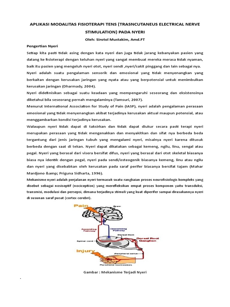 Aplikasi Modalitas Fisioterapi Tens | PDF | Sains & Matematika