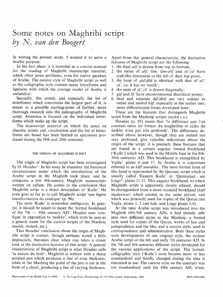 Maghribi Script PDF | PDF | Foreign Language Studies | History