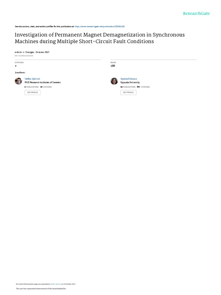 Investigation Of Permanent Magnet Demagnetization Pdf Pdf Electric Generator Rectifier