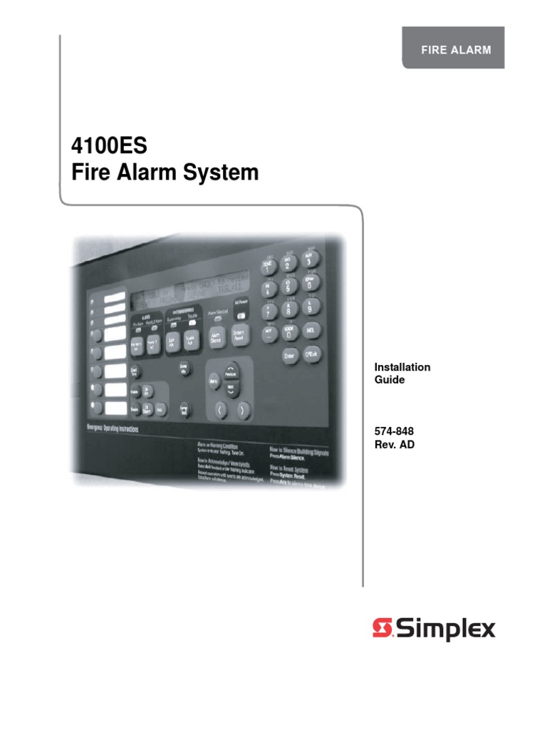Simplex 4100ES Installation Guide PDF | PDF | Fire Sprinkler System ...