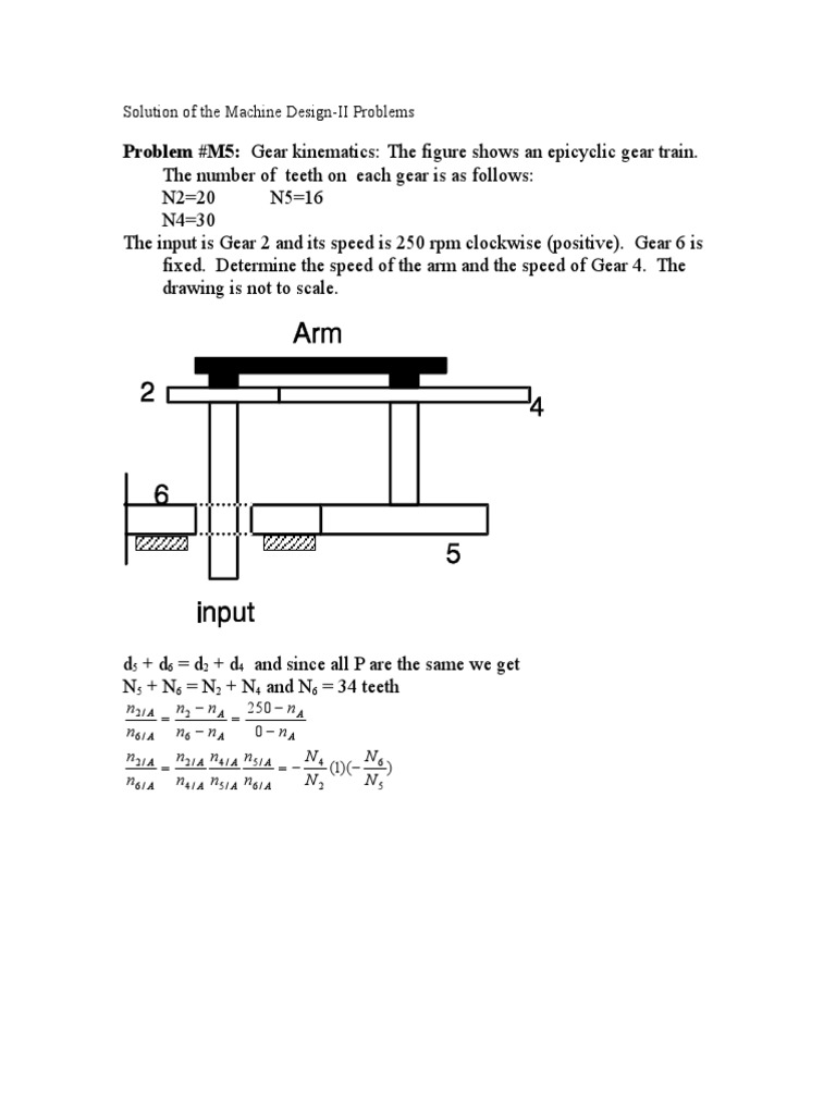 Problem #M5: Gear Kinematics:: Solution of The Machine Design-II ...